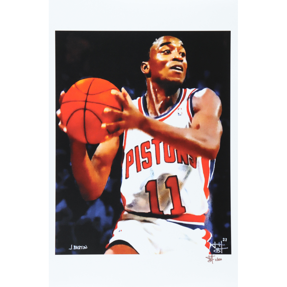 Isiah Thomas - Pistons - Joshua Barton Signed LE 12x18 Lithograph #/500 ...