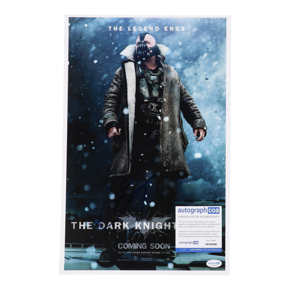 Tom Hardy Signed "The Dark Knight Rises" 11x17 Photo (ACOA) | Pristine ...