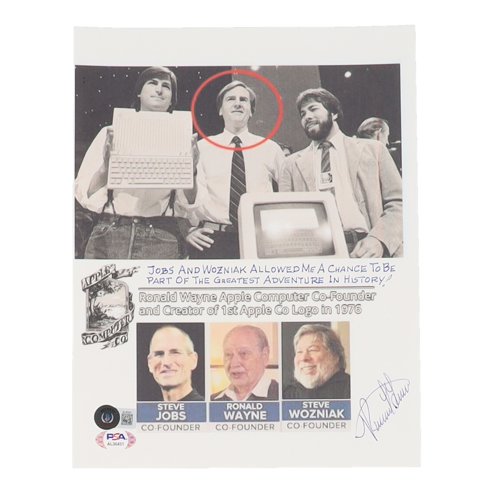 Ronald Wayne Signed 8x10 Photo (Beckett & PSA) | Pristine Auction