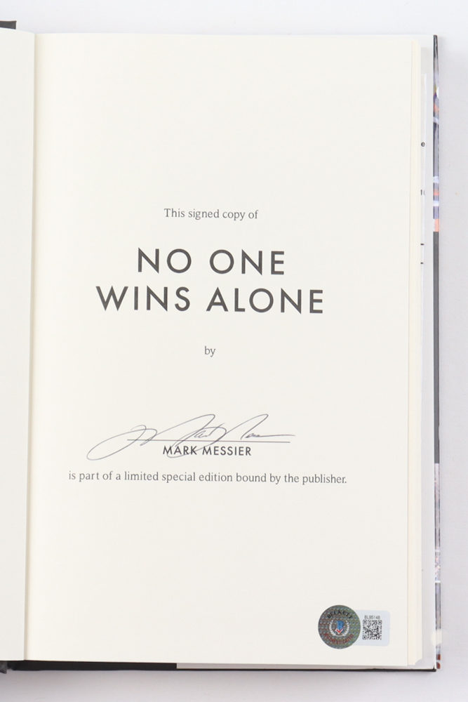 Mark Messier Signed "No One Wins Alone" Hardcover Book (Beckett ...