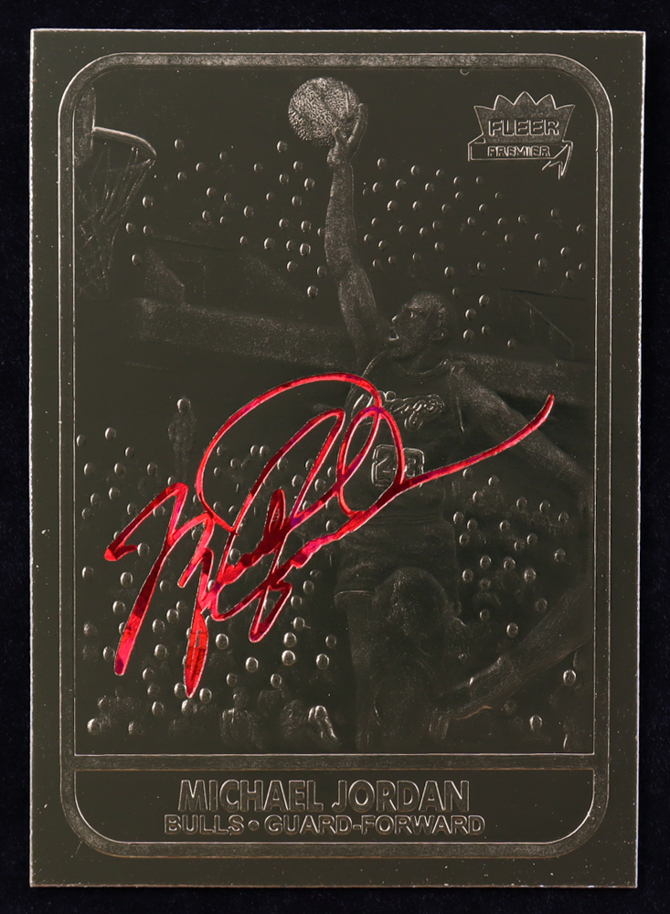 Michael Jordan 1997 Fleer Premier Signature Series 23Kt Gold Card ...