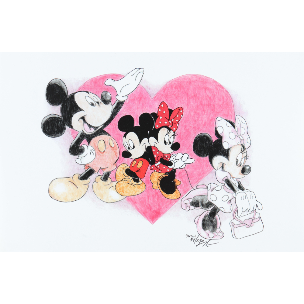 Mickey & Minnie Mouse - Disney - Brian Barton Signed LE 12x18 ...