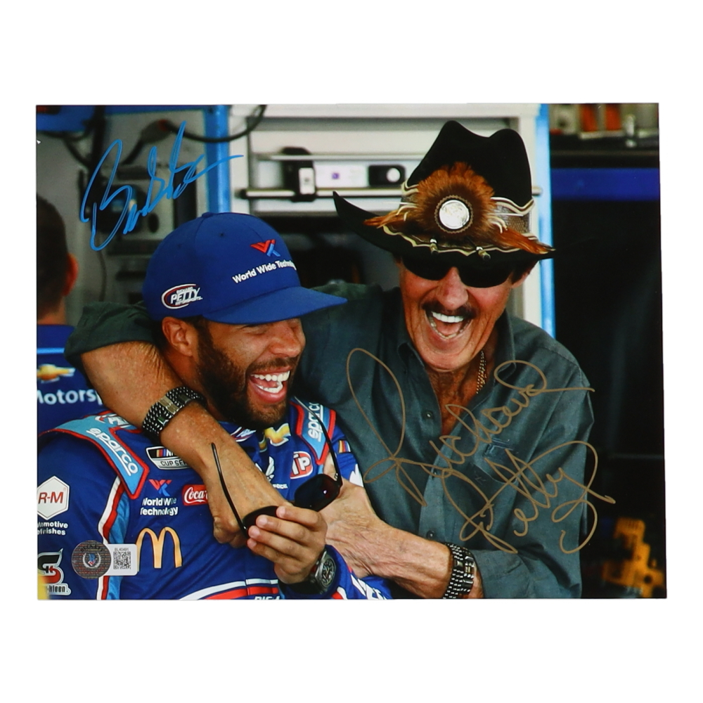 Richard Petty & Bubba Wallace Signed NASCAR 8x10 Photo (Beckett ...