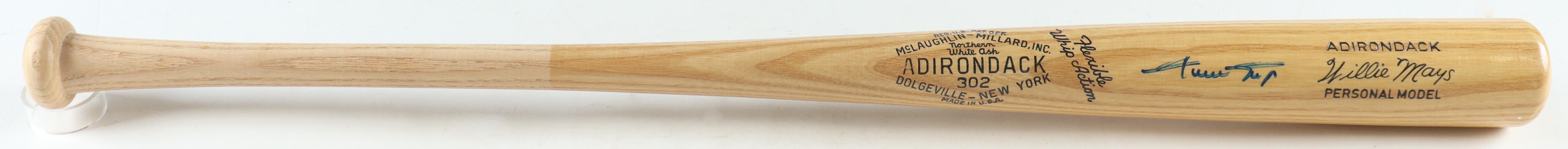 Willie Mays Signed Adirondack Personal Model Baseball Bat with Display ...
