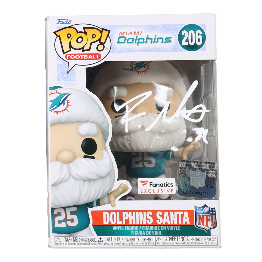 Raheem Mostert Signed Miami Dolphins #206 Dolphins Santa Funko Pop ...