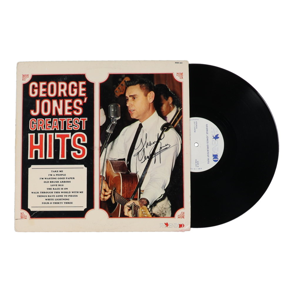 George Jones Signed "Greatest Hits" Vinyl Record Album Inscribed ...