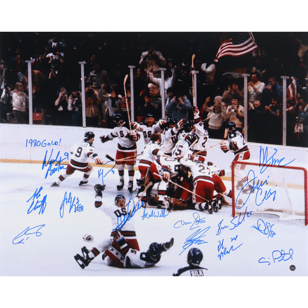 1980 Team USA "Miracle on Ice" 16x20 Photo Team-Signed by (15) with Jim ...