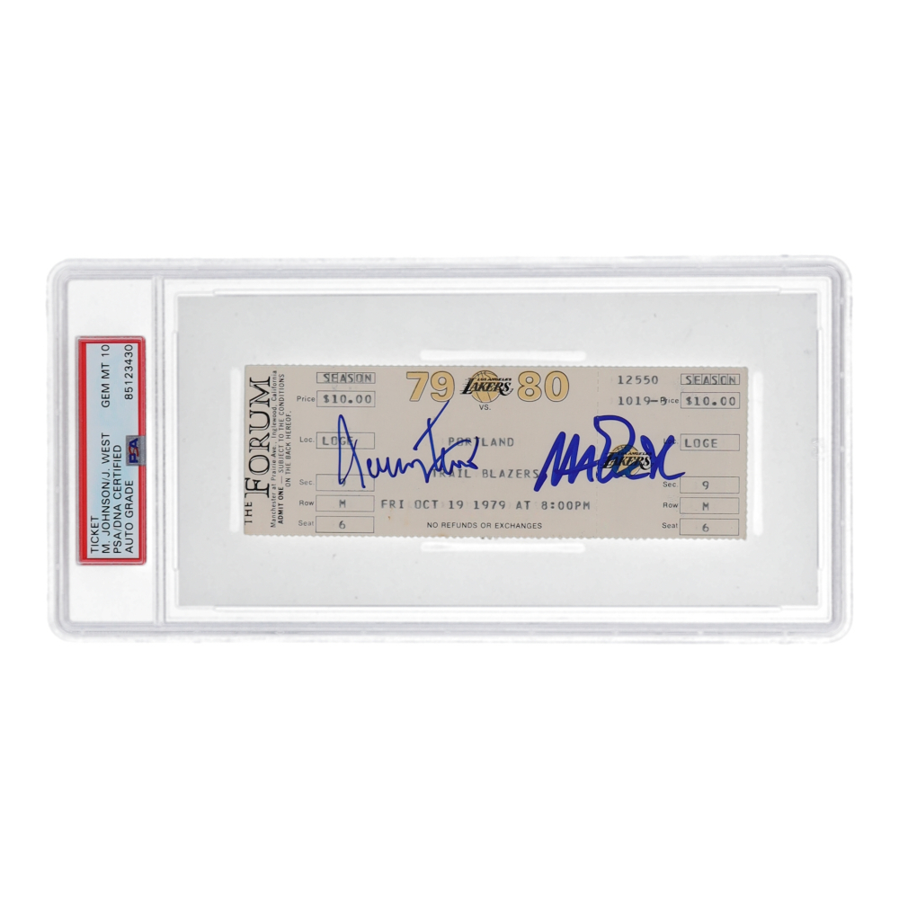 Magic Johnson & Jerry West Signed 1979 Original Magic Johnson Rookie ...