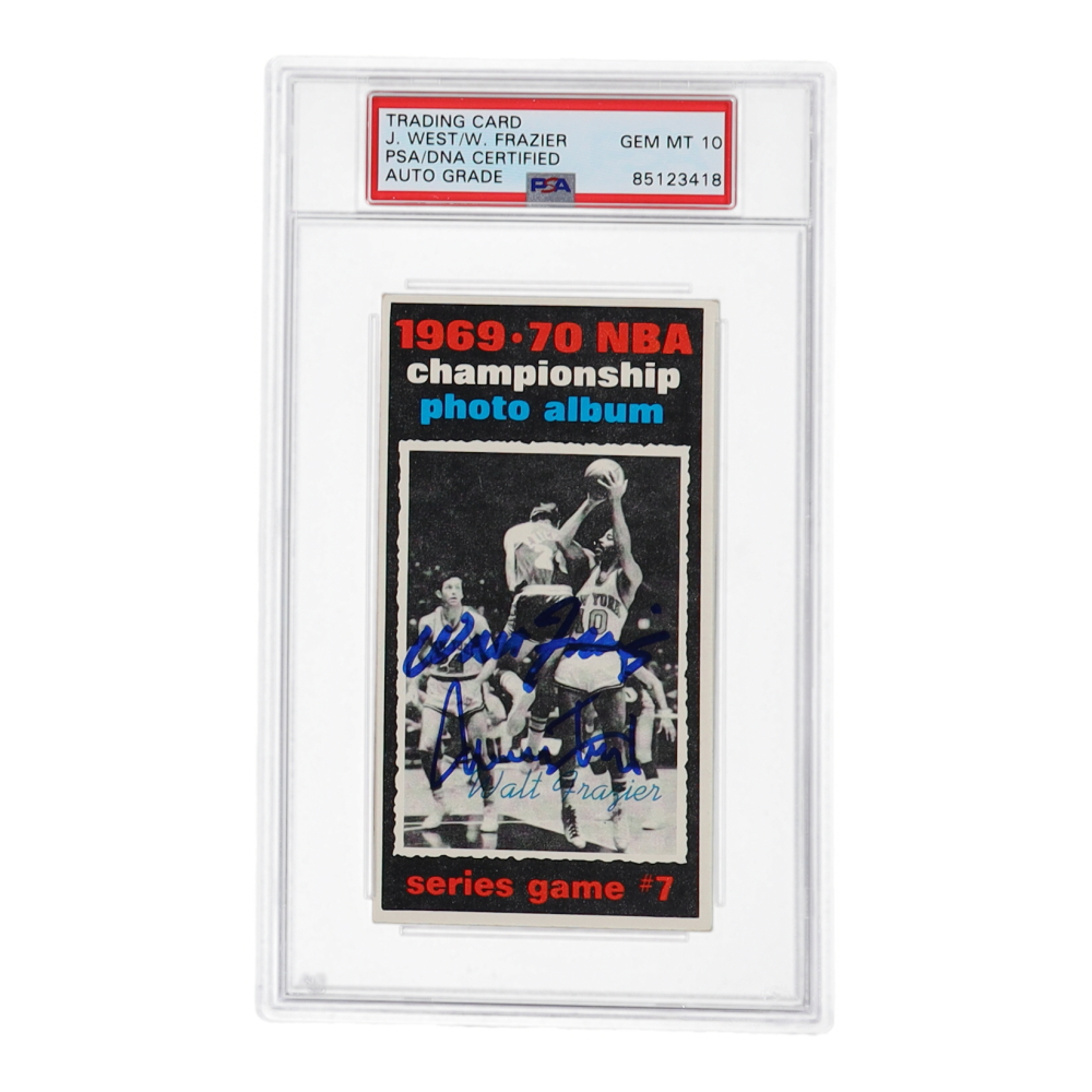 Jerry West & Walt Frazier Signed 1970-71 Topps #174 (PSA | Auto Grade 10) | Pristine Auction
