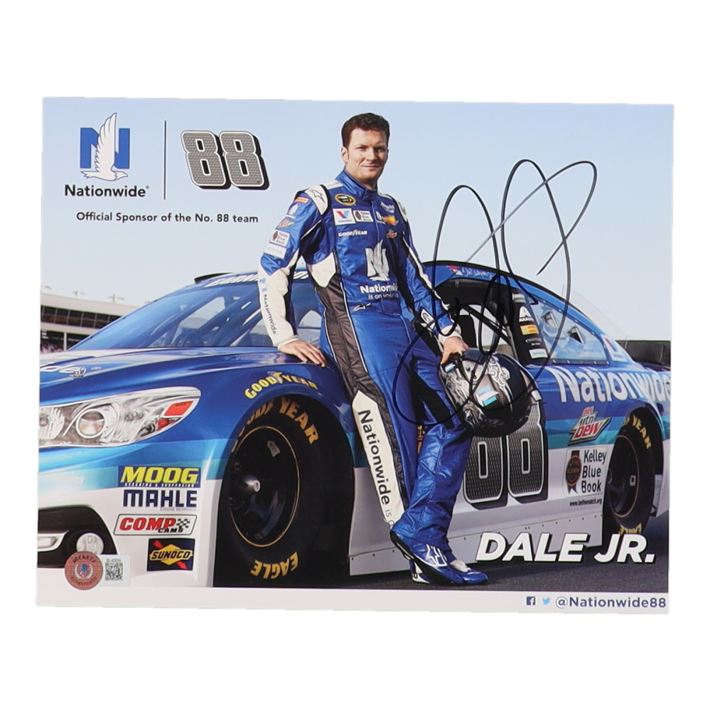 Dale Earnhardt Jr. Signed NASCAR 8x10 Flyer (Beckett) | Pristine Auction