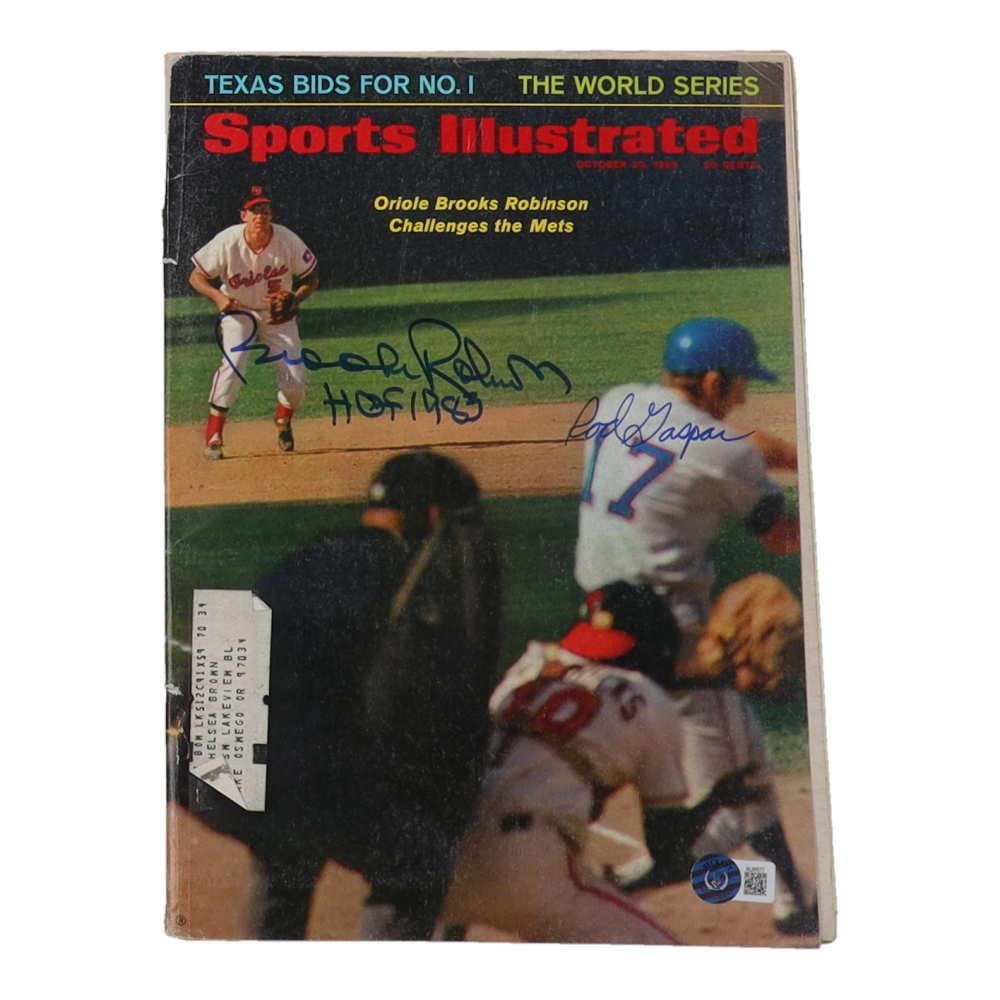 Brooks Robinson & Rod Gaspar Signed 1969 Sports Illustrated Magazine ...