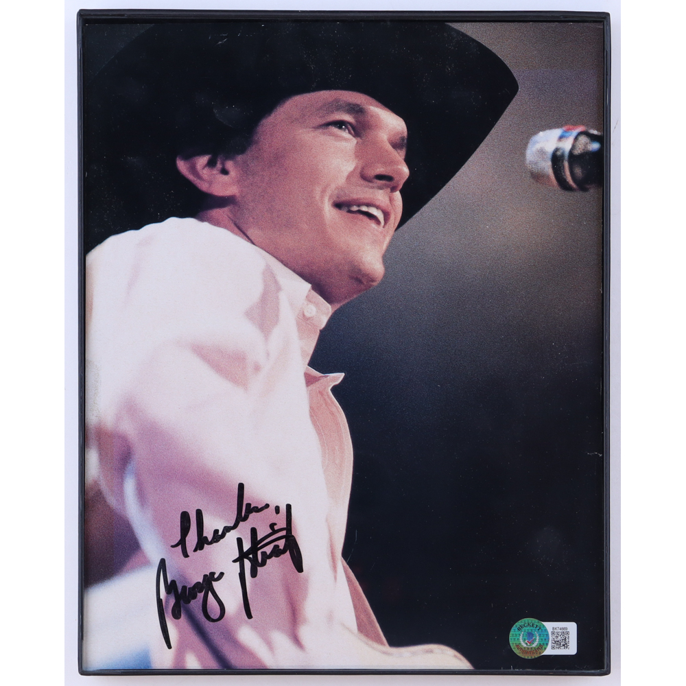 George Strait Signed Custom Framed Photo Inscribed "Thanks" (Beckett ...