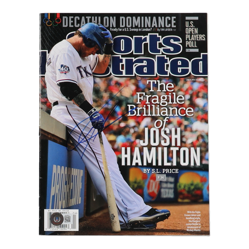 Josh Hamilton Signed 2012 Sports Illustrated Magazine (Beckett ...