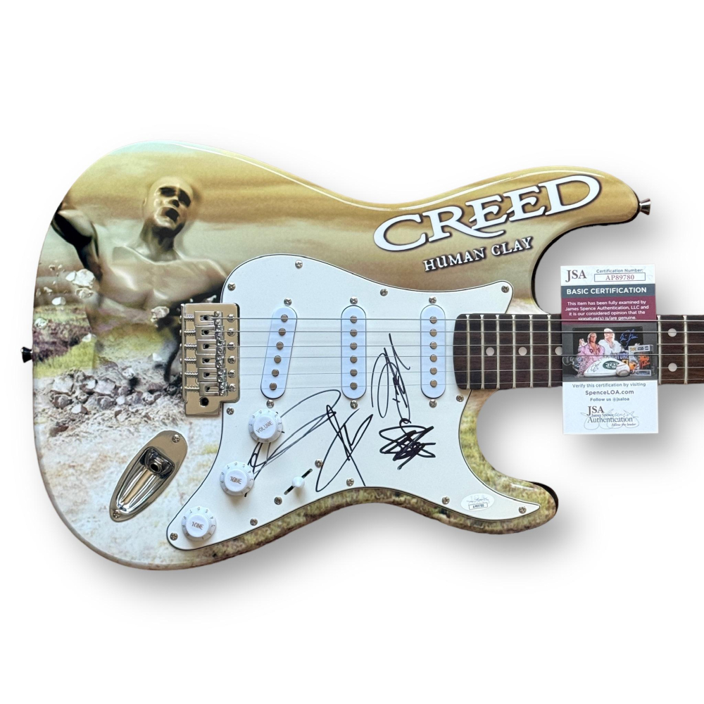 Creed Electric Guitar Band-Signed By (4) with Scott Stapp, Mark ...