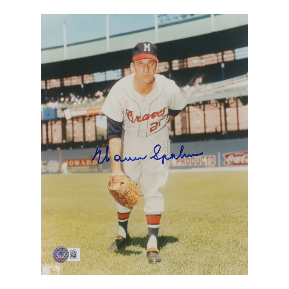 Warren Spahn Signed Braves 8x10 Photo (Beckett) | Pristine Auction