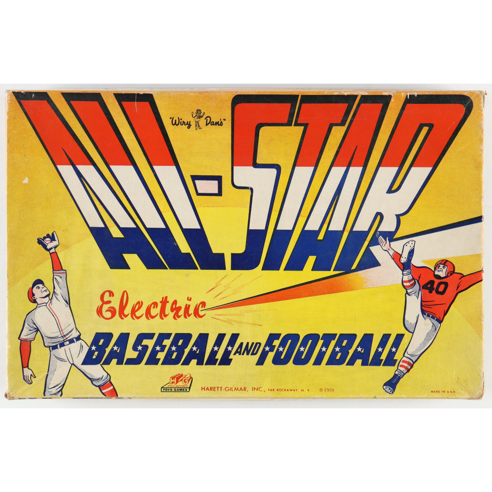 Vintage 1955 "All-Star Electric Baseball & Football" Board Game In ...