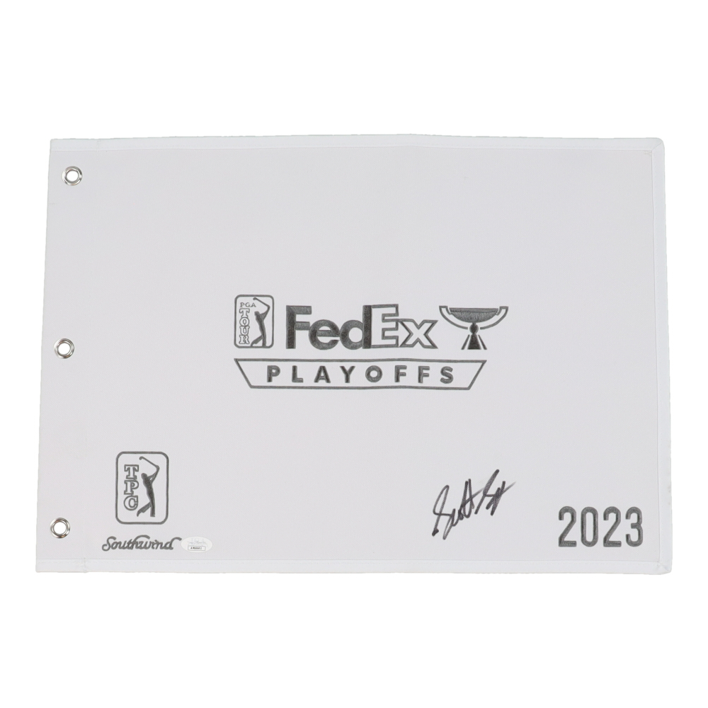 Scottie Scheffler Signed 2023 FedEx Playoffs Pin Flag (JSA) | Pristine ...