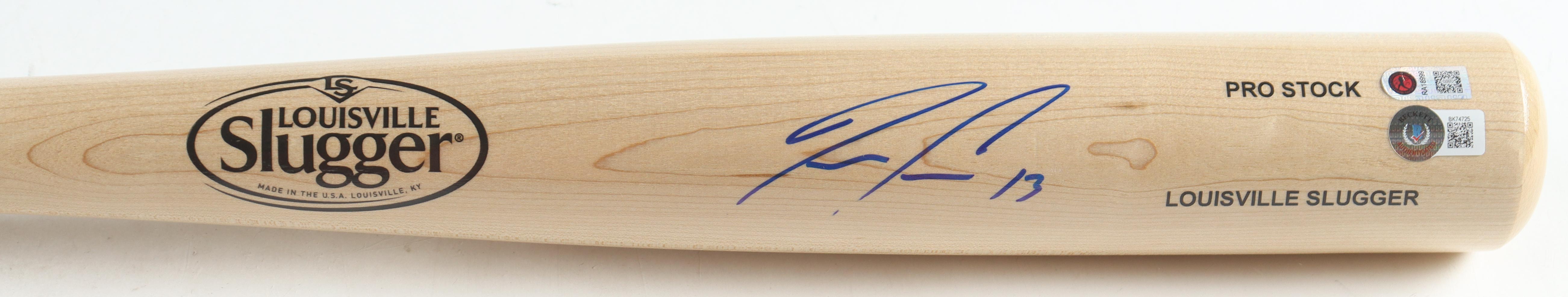Ronald Acuna Jr. Signed Louisville Slugger Baseball Bat with Display ...