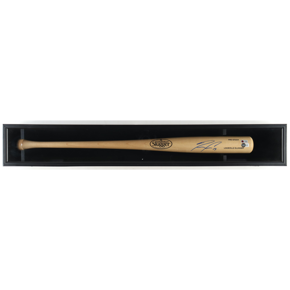 Ronald Acuna Jr. Signed Louisville Slugger Baseball Bat with Display ...