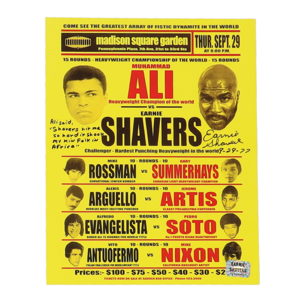 Earnie Shavers Signed 8x10 Photo with Multiple Inscriptions (Shavers ...