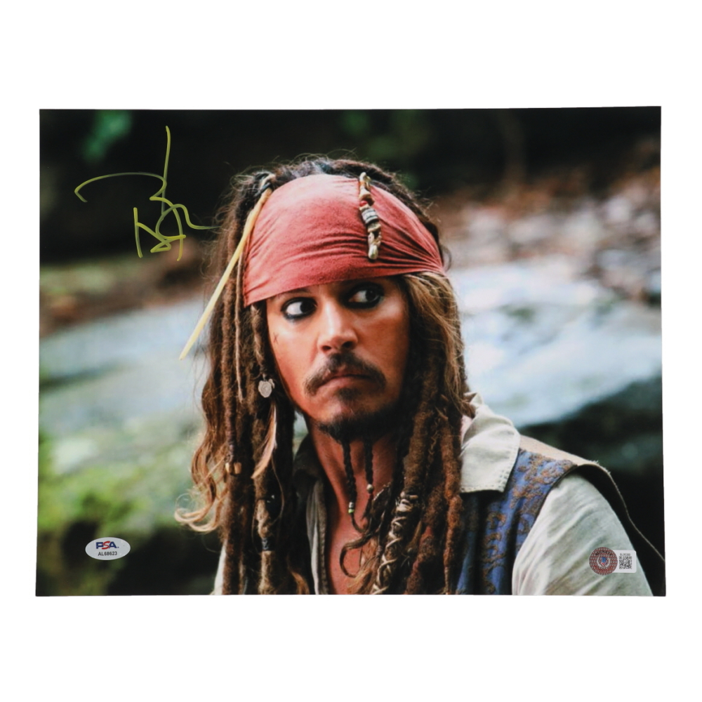 Johnny Depp Signed "Pirates of the Caribbean" 11x14 Photo (Beckett ...