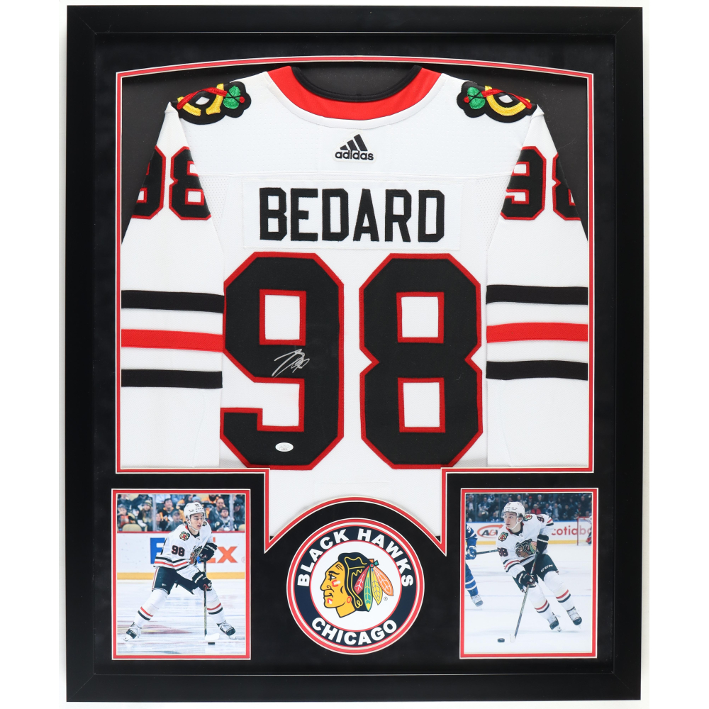Connor Bedard Signed Blackhawks Custom Framed Adidas Jersey (JSA ...