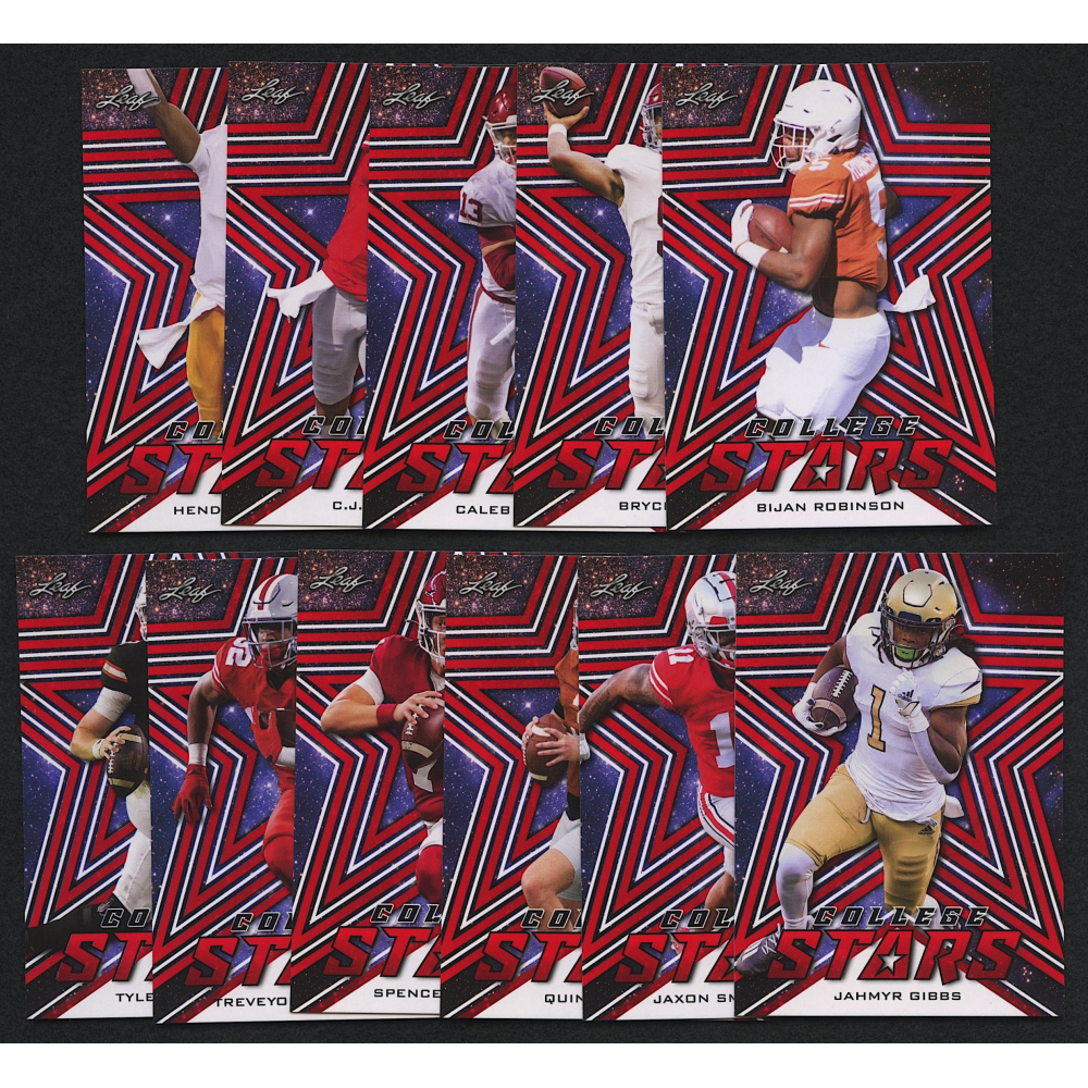 2022 Leaf College Stars Rare Red Parallel Complete Set Of 11 Cards 2022 Leaf College Stars Rare Red Parallel Complete Set Of 11 Cards