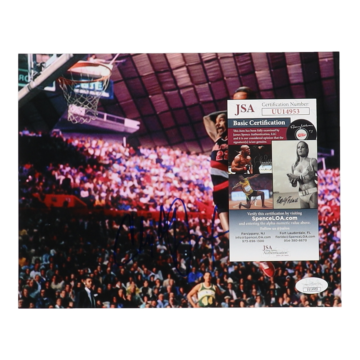 Clyde Drexler Signed Blazers 8x10 Photo (JSA) | Pristine Auction