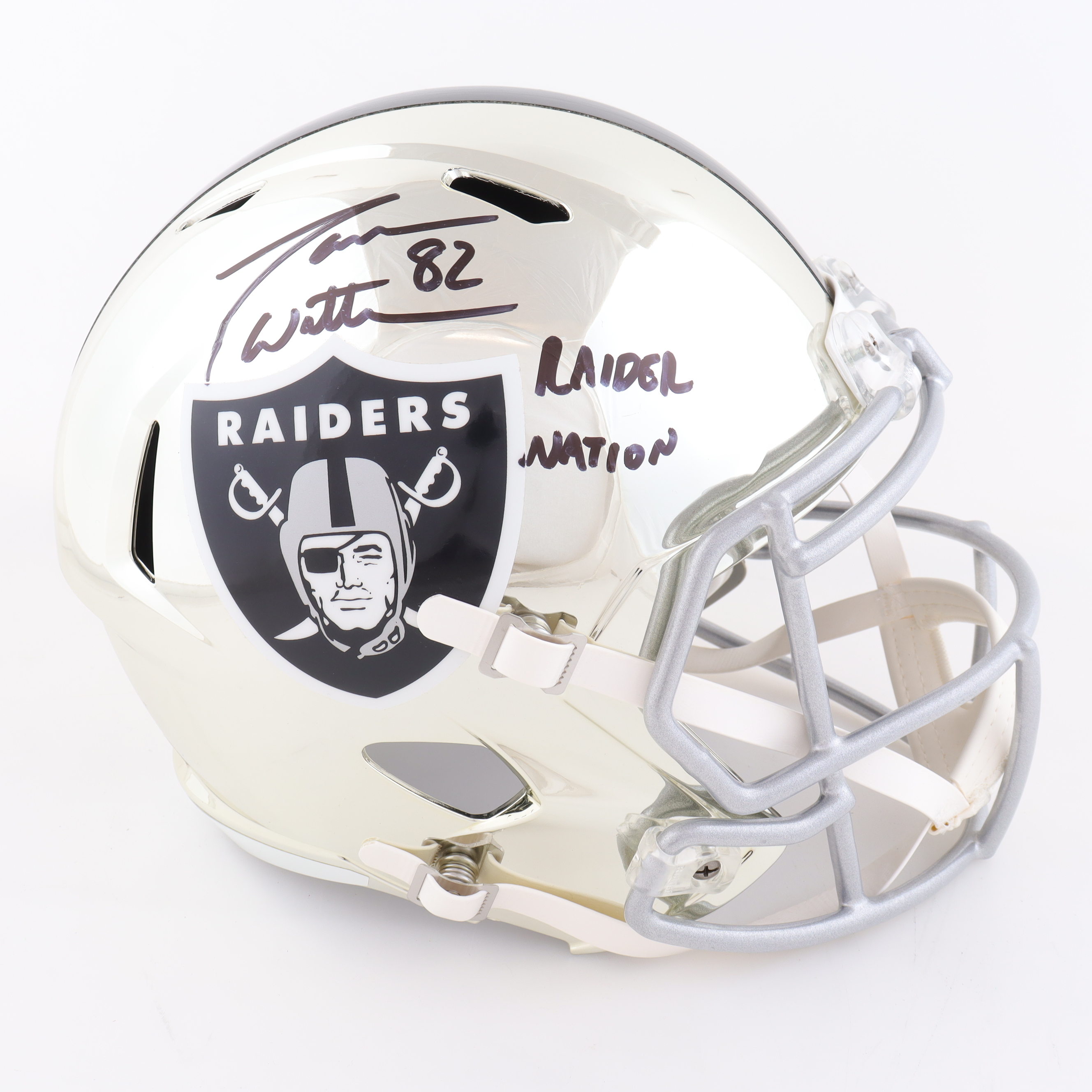 Jason Witten Signed Raiders Full-Size Chrome Speed Helmet Inscribed ...