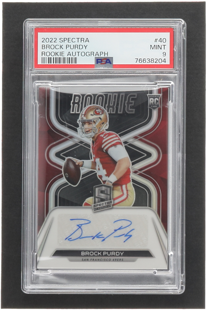 Brock Purdy 2022 Panini Spectra Rookie Autographs #40 RC #33/99 (PSA 9 ...