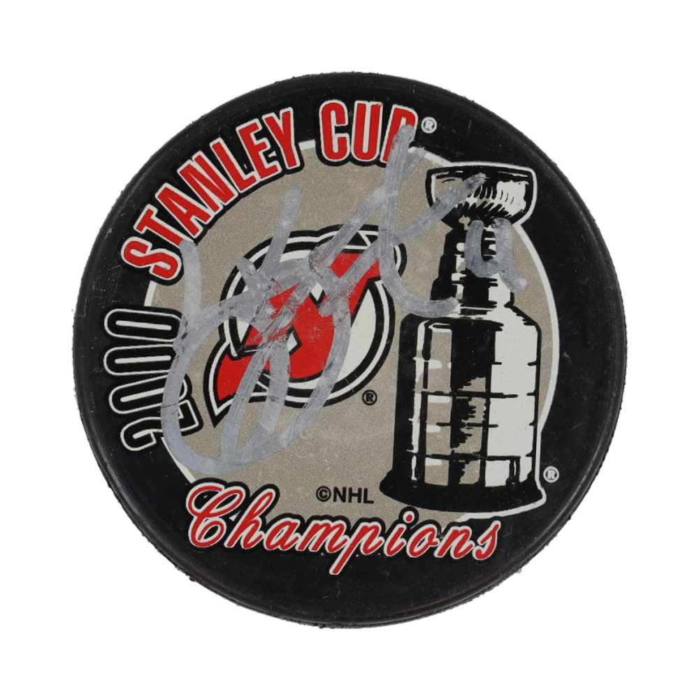 Scott Stevens Signed Devils Logo 2000 Stanley Cup Champions Hockey Puck ...