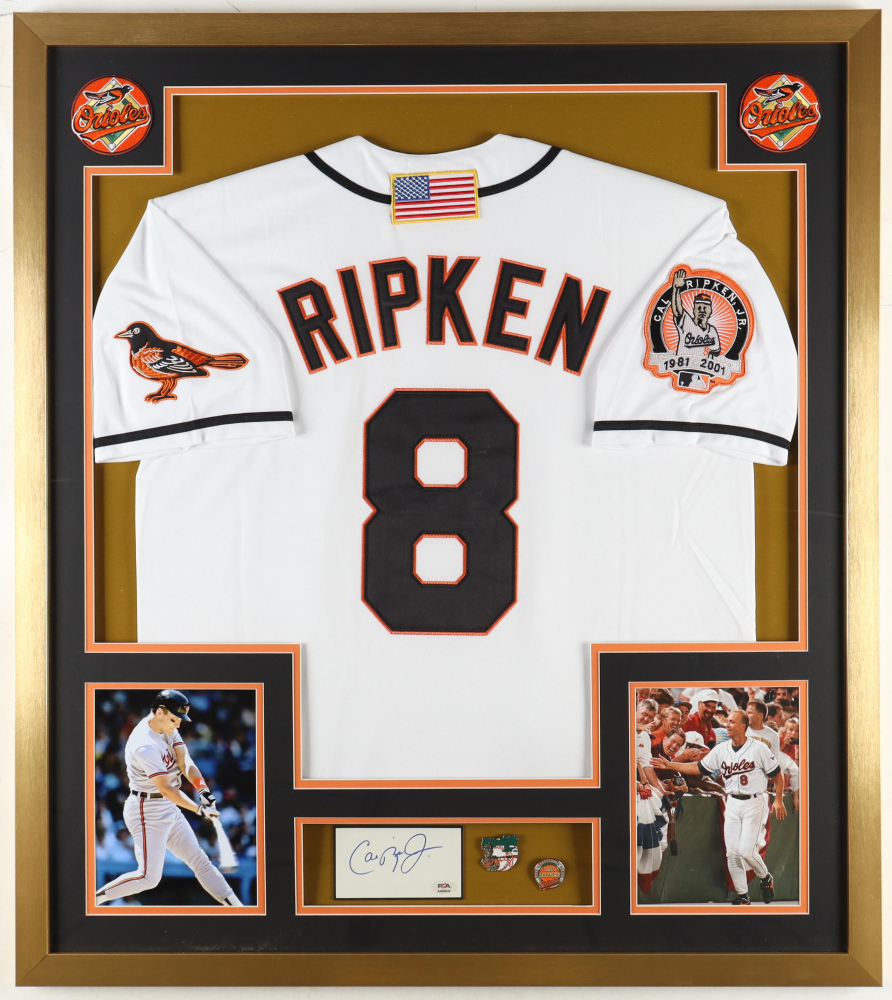 Cal Ripken Jr. Signed Custom Framed Cut Display with Jersey, 2632 ...