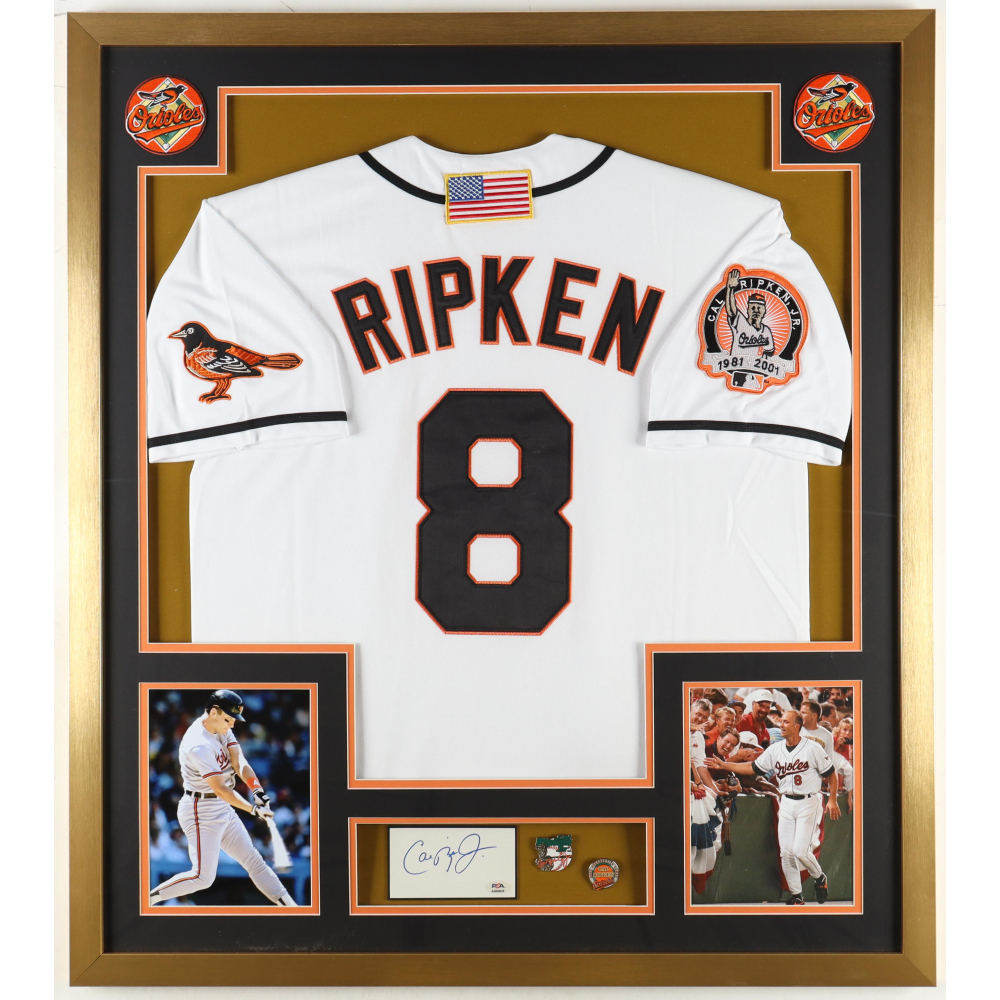 Cal Ripken Jr. Signed Custom Framed Cut Display with Jersey, 2632 ...