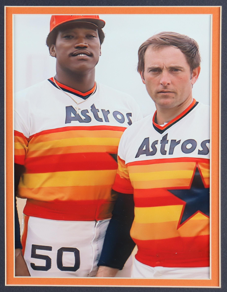 Nolan Ryan Signed Custom Framed Jersey Display With (4) Career Stat ...