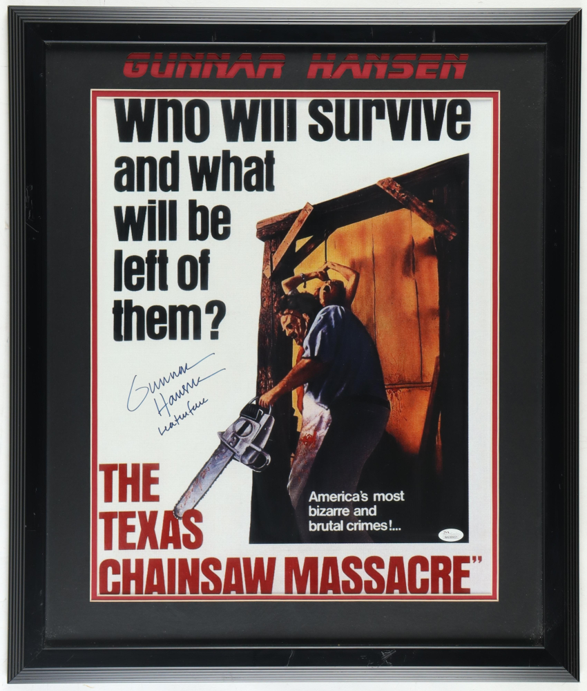 Gunnar Hansen Signed "The Texas Chainsaw Massacre" Custom Framed Photo Inscribed "Leatherface ...