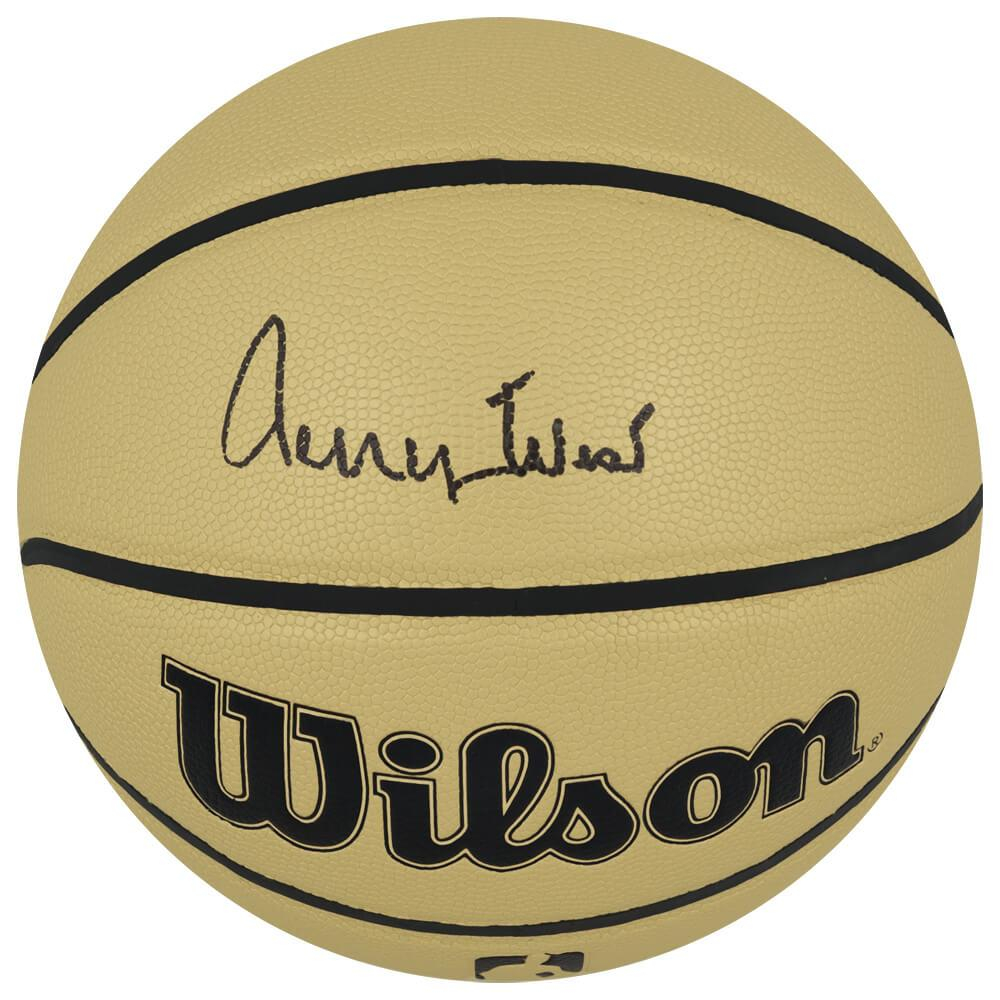 Jerry West Signed NBA Gold Basketball (Schwartz) | Pristine Auction