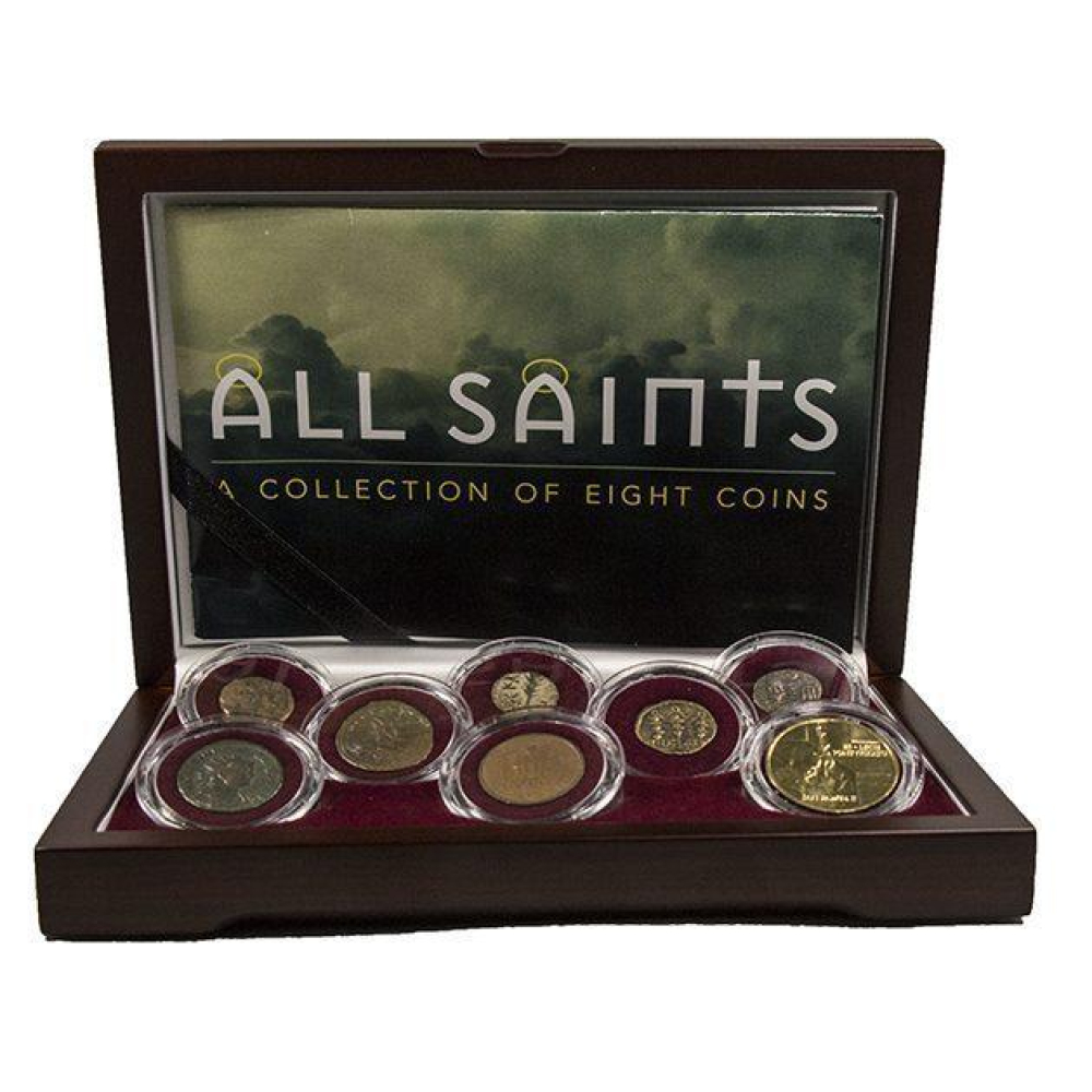 Set of (8) "All Saints: A Collection of Eight Coins" Coins with Deluxe ...