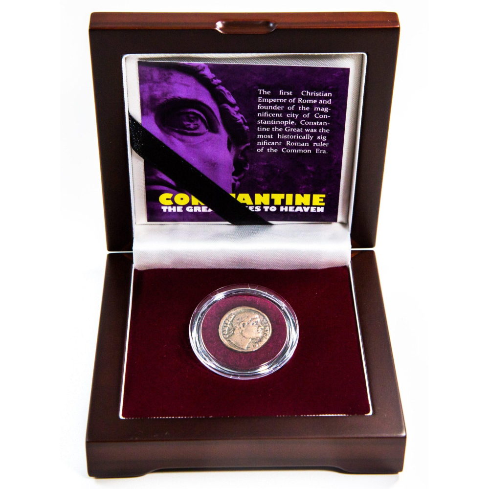 Constantine the Great: "Eyes to Heaven" Coin in a Deluxe Wooden Display ...