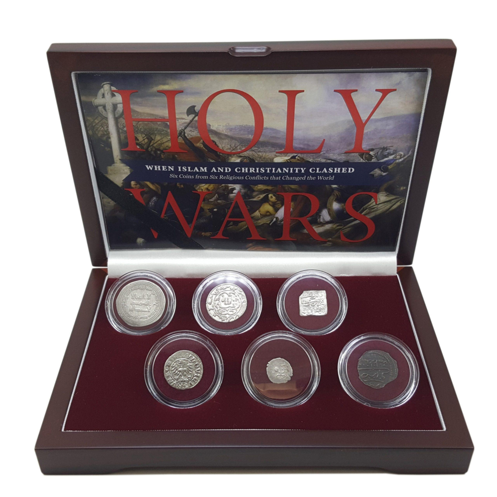 Set of (6) Holy Wars Coins with Deluxe Wooden Display Box | Pristine ...