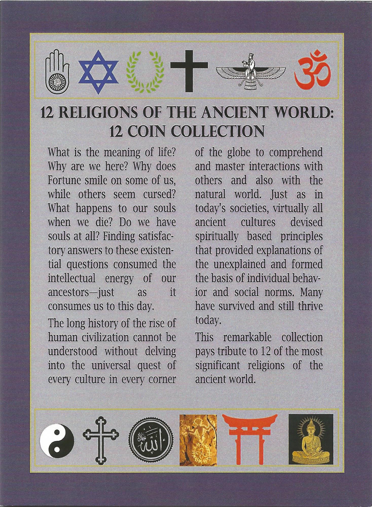 Religions of The Ancient World Set of (12) Coins with Wooden Display ...