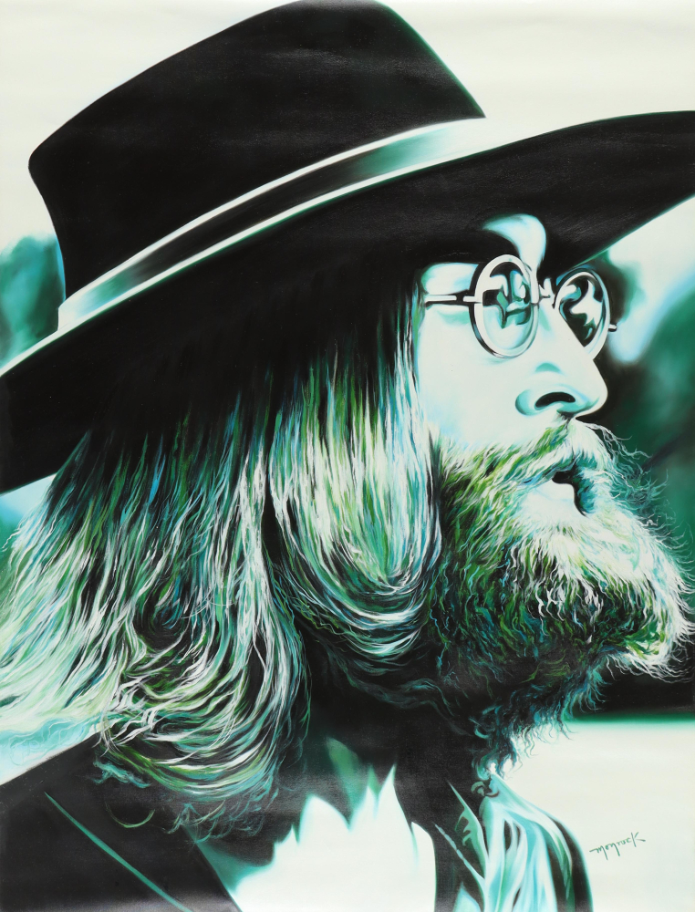 Hector Monroy Signed "John Lennon" 31.5x41 Original Oil Painting on ...