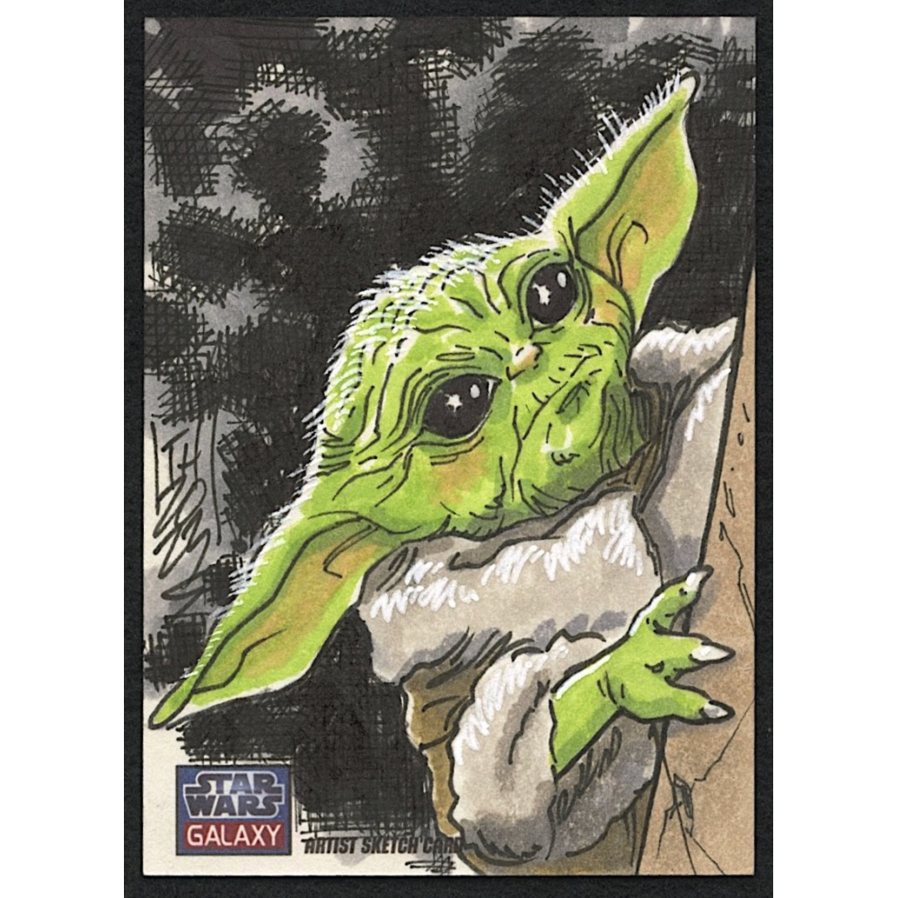 Grogu | Baby Yoda | 2011 Topps Star Wars Galaxy 7 Original Art Sketch ...
