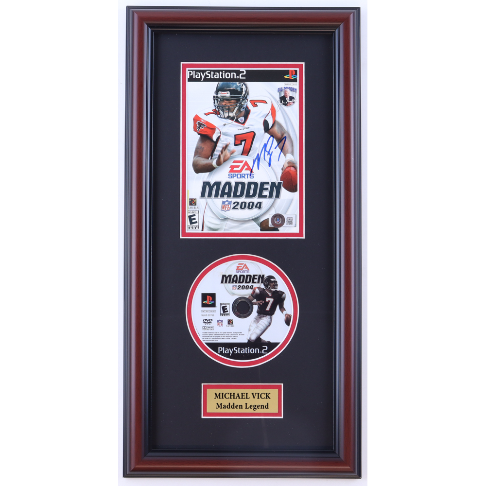 Michael Vick Signed Custom Framed "Madden 2004" Video Game Booklet ...