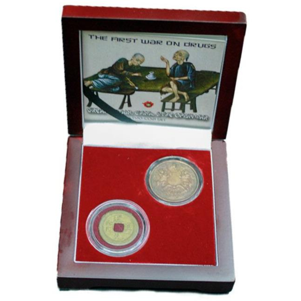 "The First "War on Drugs"" Set of (2) Coins with Deluxe Wooden Display ...