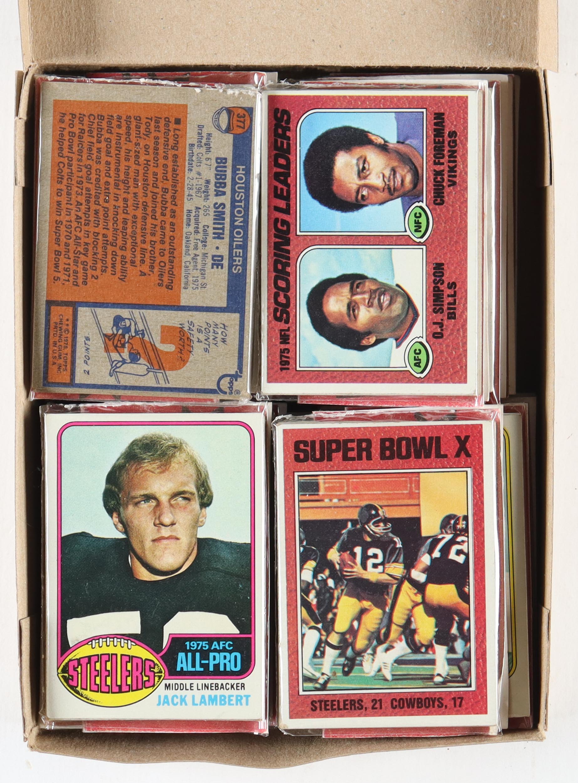 1976 Topps Football Cello Fun Pack Vending Box with (20) Packs ...