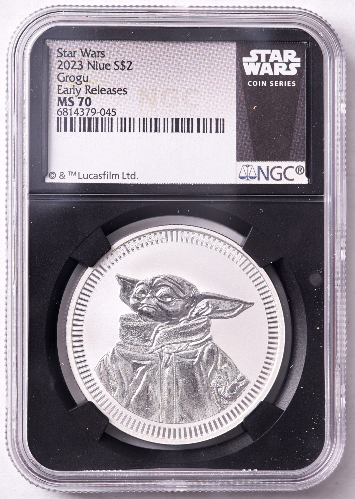 2023 Niue Star Wars Grogu "Baby Yoda" 1 oz .999 Fine Silver $2 Coin ...