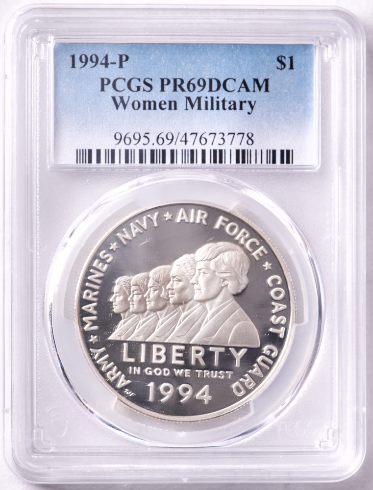 1994-P Women in Military Service Memorial Silver Dollar (PCGS Proof 69 ...