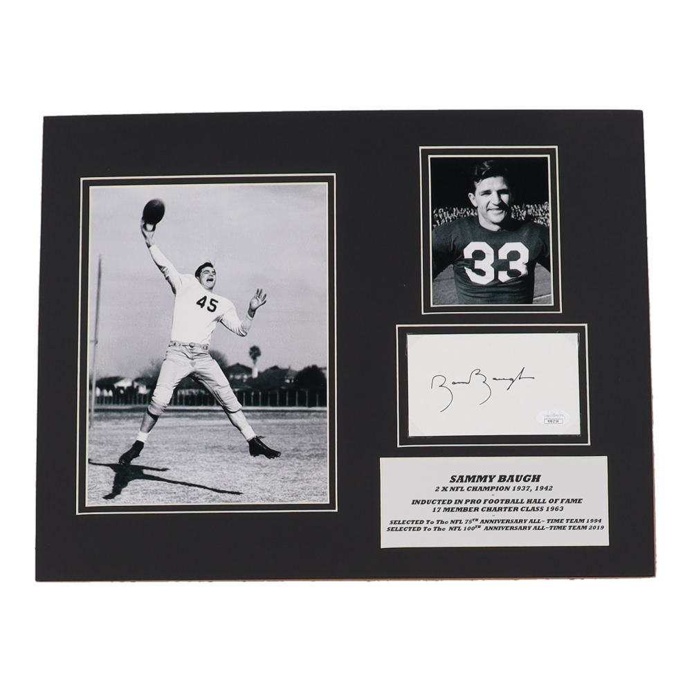 Sammy Baugh Signed 14x18 Custom Matted Cut Display (JSA) | Pristine Auction