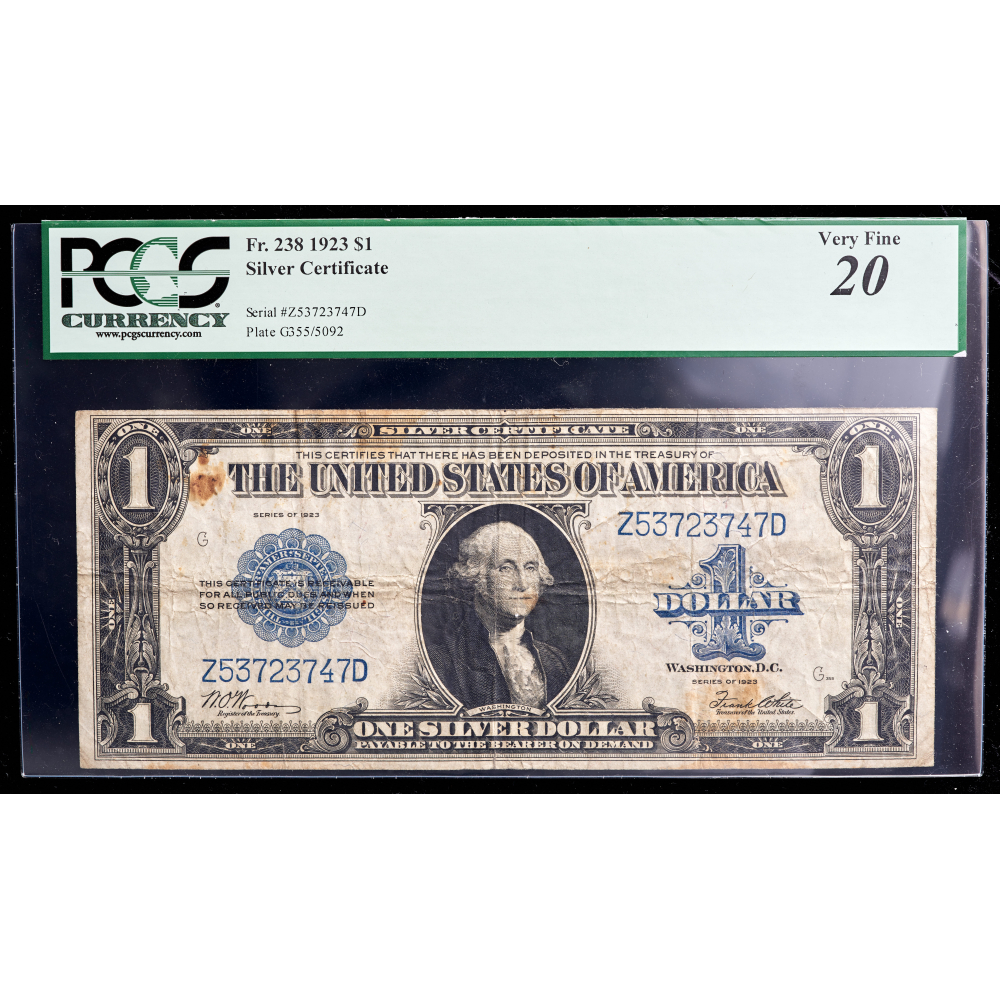 1923 $1 Silver Certificate Large Size Bank Note (PCGS Very Fine 20 ...