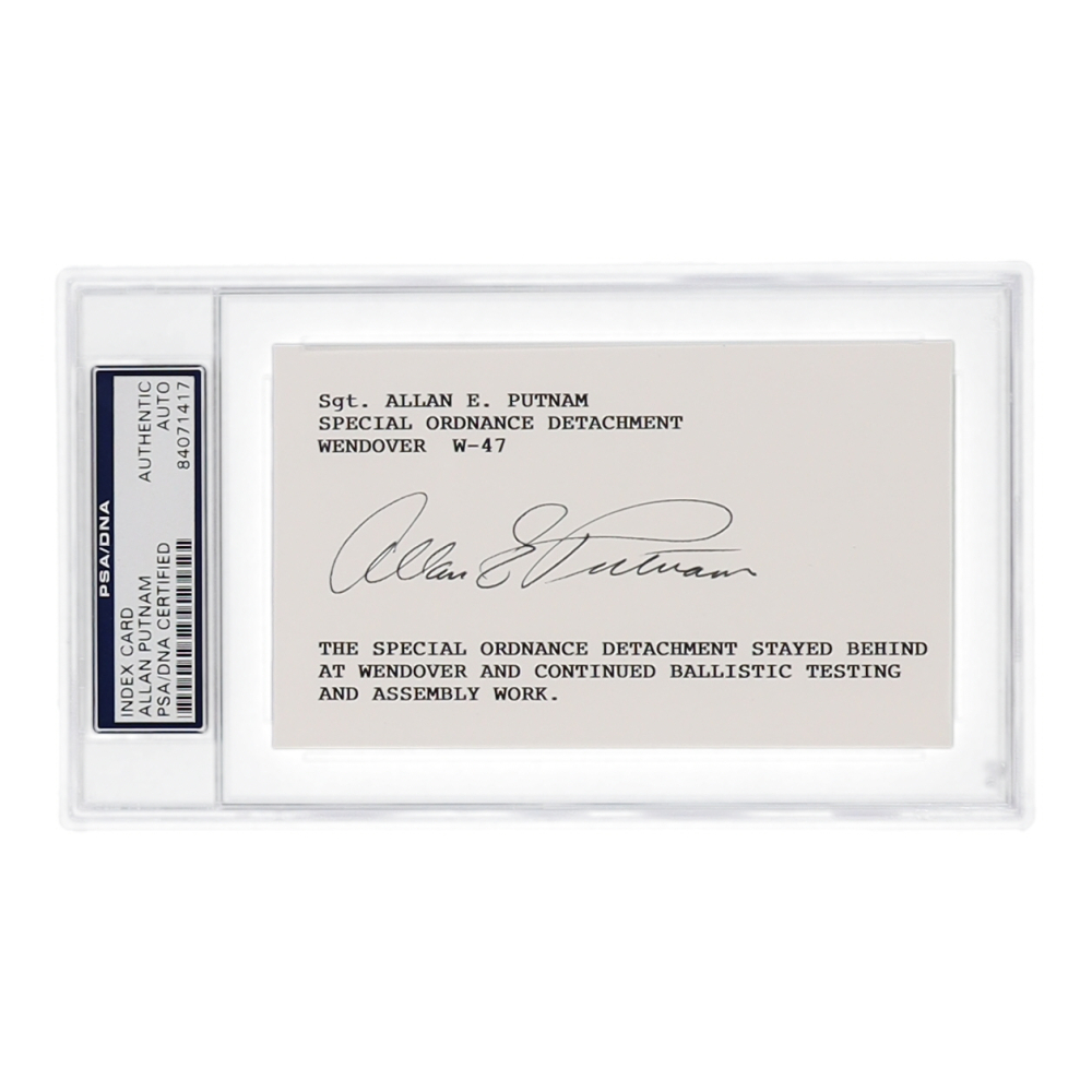 Allan Putnam Signed Index Card (PSA) | Pristine Auction